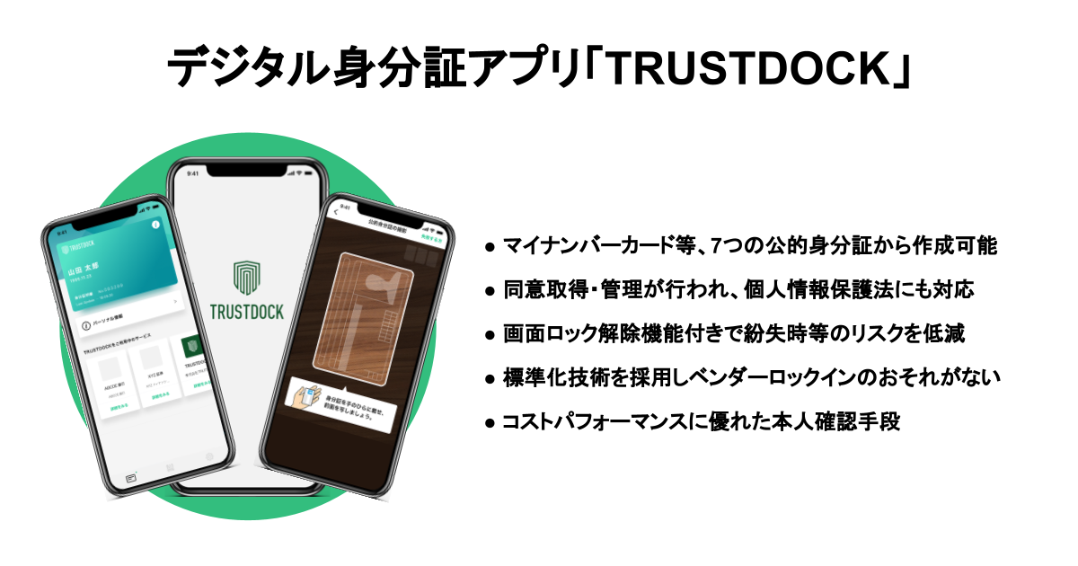 デジタル身分証とeKYCのTRUSTDOCK、自治体などの地方公共団体向けの「マイナンバーカード利活用支援」の無償提供を開始